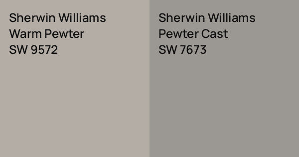 Sherwin Williams Warm Pewter vs. Sherwin Williams Pewter Cast comparison