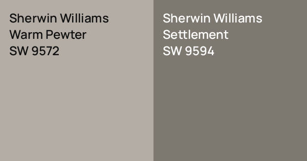 Sherwin Williams Warm Pewter vs. Sherwin Williams Settlement comparison