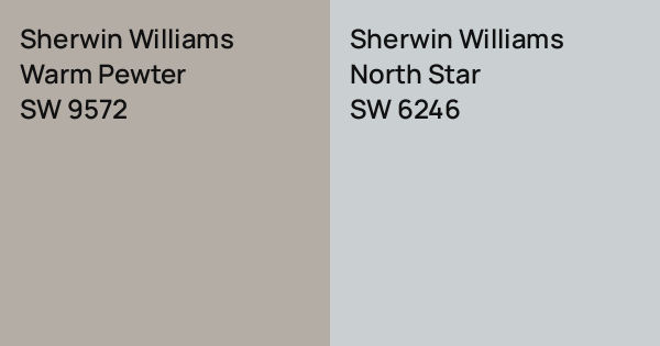 Sherwin Williams Warm Pewter vs. Sherwin Williams North Star comparison