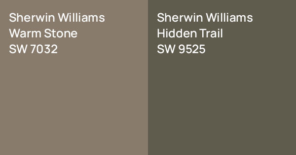 Sherwin Williams Warm Stone vs. Sherwin Williams Hidden Trail comparison