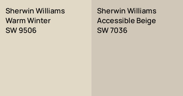 Sherwin Williams Warm Winter vs. Sherwin Williams Accessible Beige ...