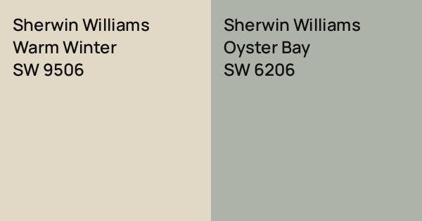 Sherwin Williams Warm Winter vs. Sherwin Williams Oyster Bay comparison