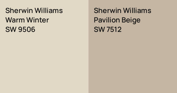 Sherwin Williams Warm Winter vs. Sherwin Williams Pavilion Beige comparison