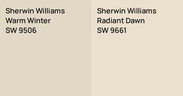 Sherwin Williams Warm Winter vs. Sherwin Williams Radiant Dawn comparison