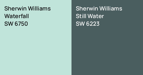 Sherwin Williams Waterfall vs. Sherwin Williams Still Water comparison