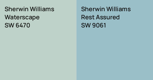 Sherwin Williams Waterscape vs. Sherwin Williams Rest Assured comparison