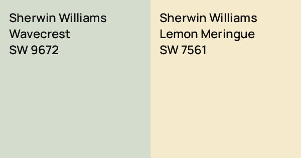 Sherwin Williams Wavecrest vs. Sherwin Williams Lemon Meringue comparison