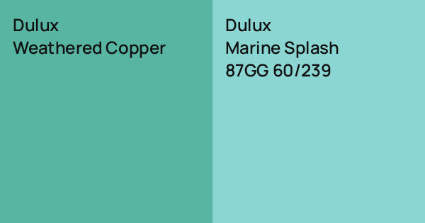 Dulux Weathered Copper vs. Dulux Marine Splash comparison