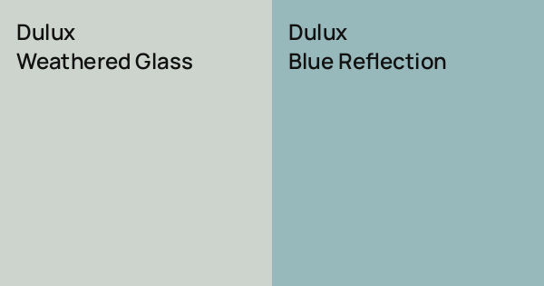 Dulux Weathered Glass vs. Dulux Blue Reflection comparison