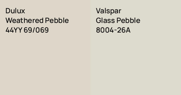 Dulux Weathered Pebble vs. Valspar Glass Pebble comparison
