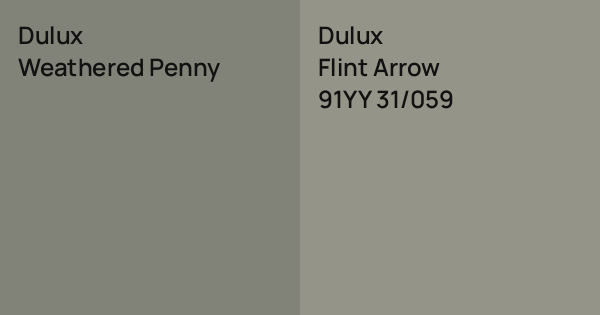 Dulux Weathered Penny vs. Dulux Flint Arrow comparison