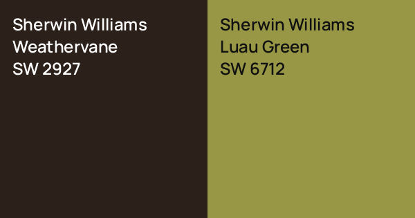Sherwin Williams Weathervane vs. Sherwin Williams Luau Green comparison