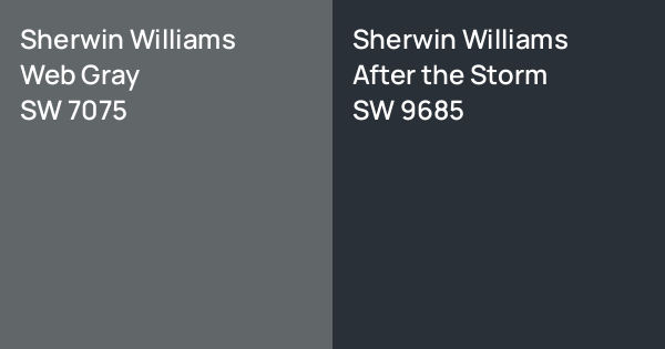 Sherwin Williams Web Gray vs. Sherwin Williams After the Storm comparison