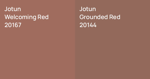 Jotun Welcoming Red vs. Jotun Grounded Red comparison