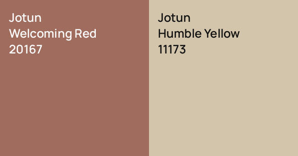 Jotun Welcoming Red vs. Jotun Humble Yellow comparison