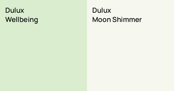 Dulux Wellbeing vs. Dulux Moon Shimmer comparison