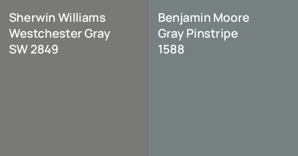 Sherwin Williams Westchester Gray vs. Benjamin Moore Gray Pinstripe comparison