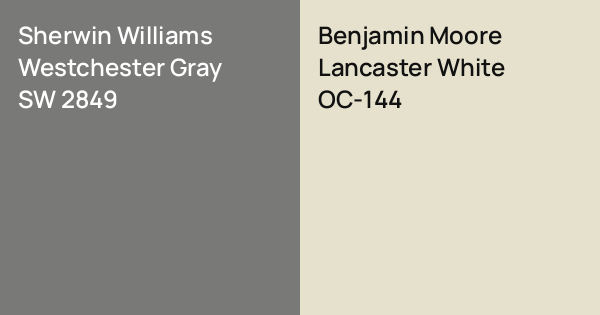 Sherwin Williams Westchester Gray vs. Benjamin Moore Lancaster White ...