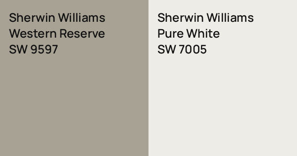 Sherwin Williams Western Reserve vs. Sherwin Williams Pure White comparison