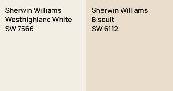 Sherwin Williams Westhighland White vs. Sherwin Williams Biscuit comparison
