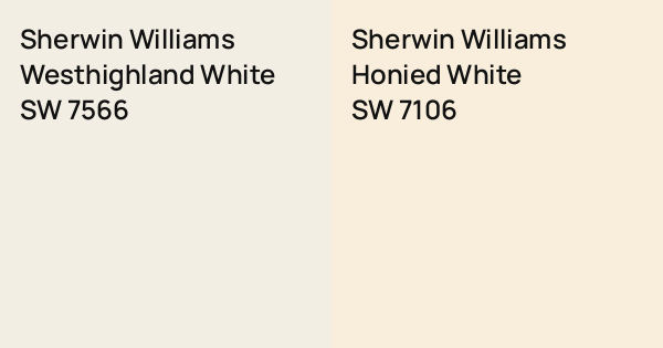 Sherwin Williams Westhighland White vs. Sherwin Williams Honied White ...