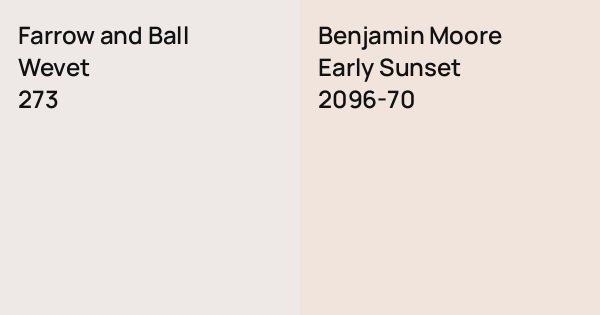 Farrow and Ball Wevet vs. Benjamin Moore Early Sunset comparison
