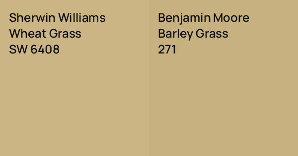 Sherwin Williams Wheat Grass vs. Benjamin Moore Barley Grass comparison