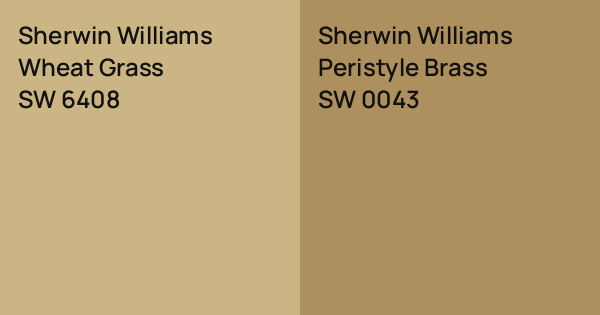 Sherwin Williams Wheat Grass vs. Sherwin Williams Peristyle Brass ...