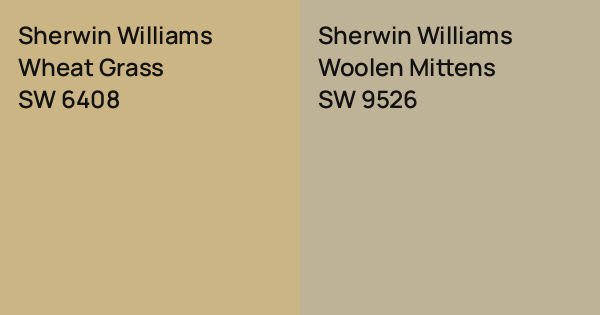 Sherwin Williams Wheat Grass vs. Sherwin Williams Woolen Mittens comparison