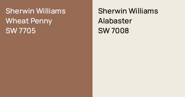 Sherwin Williams Wheat Penny vs. Sherwin Williams Alabaster comparison