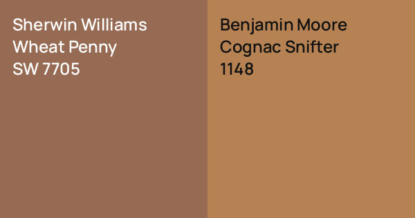 Sherwin Williams Wheat Penny vs. Benjamin Moore Cognac Snifter comparison