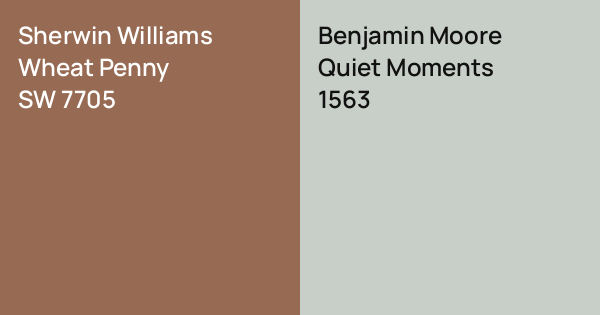 Sherwin Williams Wheat Penny vs. Benjamin Moore Quiet Moments comparison