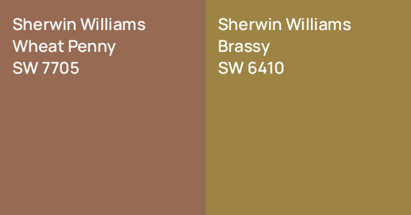 Sherwin Williams Wheat Penny vs. Sherwin Williams Brassy comparison