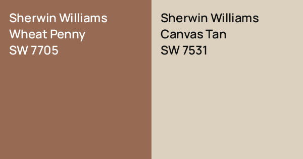 Sherwin Williams Wheat Penny vs. Sherwin Williams Canvas Tan comparison