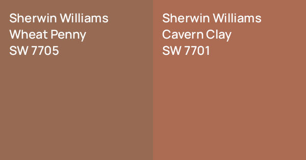 Sherwin Williams Wheat Penny vs. Sherwin Williams Cavern Clay comparison