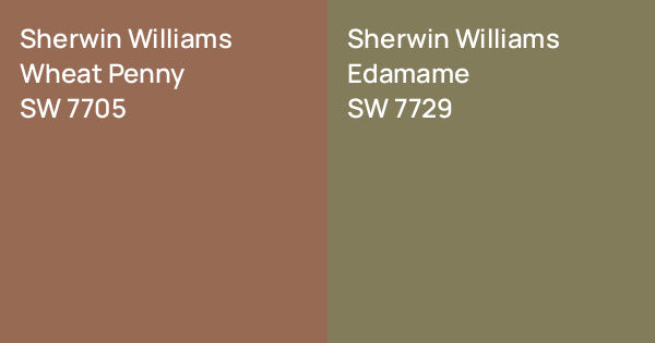 Sherwin Williams Wheat Penny vs. Sherwin Williams Edamame comparison