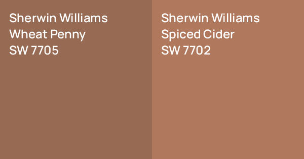 Sherwin Williams Wheat Penny vs. Sherwin Williams Spiced Cider comparison