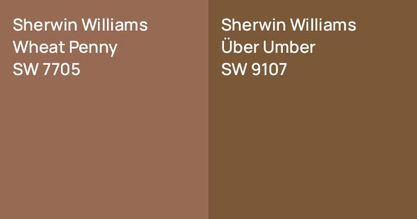 Sherwin Williams Wheat Penny vs. Sherwin Williams Über Umber comparison
