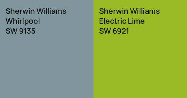 Sherwin Williams Whirlpool vs. Sherwin Williams Electric Lime comparison