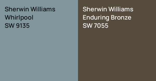 Sherwin Williams Whirlpool vs. Sherwin Williams Enduring Bronze comparison
