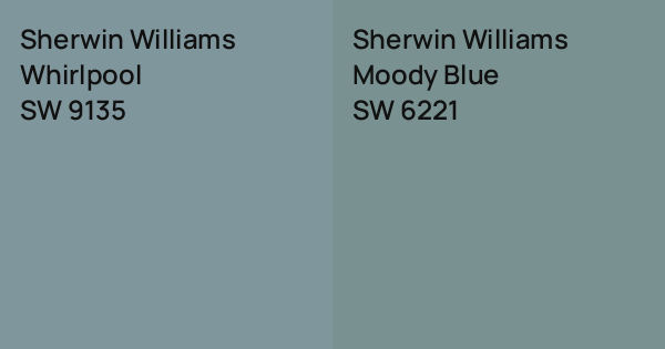 Sherwin Williams Whirlpool vs. Sherwin Williams Moody Blue comparison