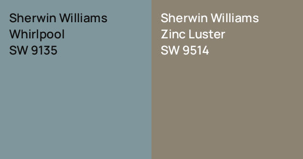 Sherwin Williams Whirlpool vs. Sherwin Williams Zinc Luster comparison