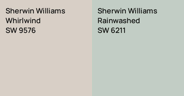 Sherwin Williams Whirlwind vs. Sherwin Williams Rainwashed comparison