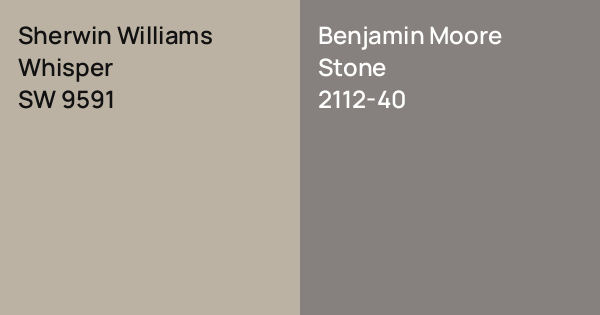 Sherwin Williams Whisper vs. Benjamin Moore Stone comparison