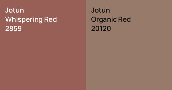 Jotun Whispering Red vs. Jotun Organic Red comparison