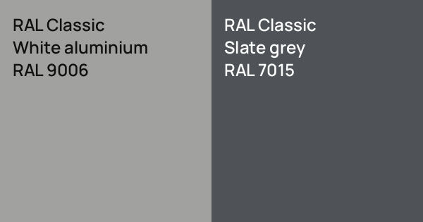 RAL Classic White aluminium vs. RAL Classic Slate grey comparison