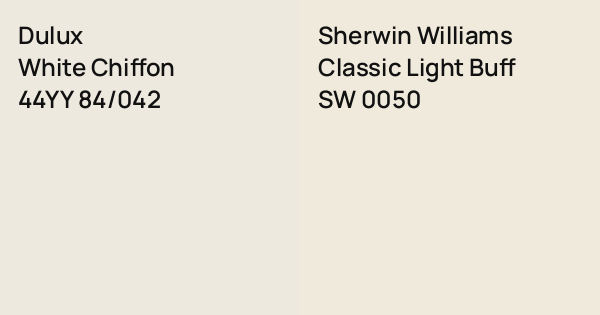 Dulux White Chiffon vs. Sherwin Williams Classic Light Buff comparison