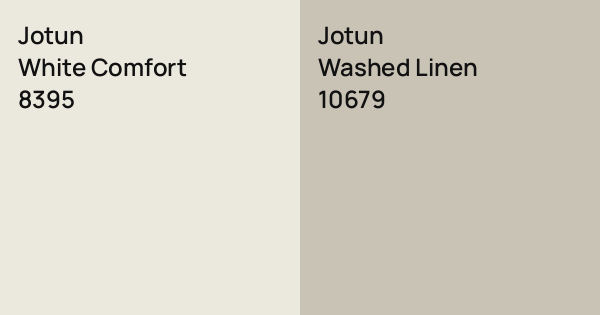 Jotun White Comfort vs. Jotun Washed Linen comparison