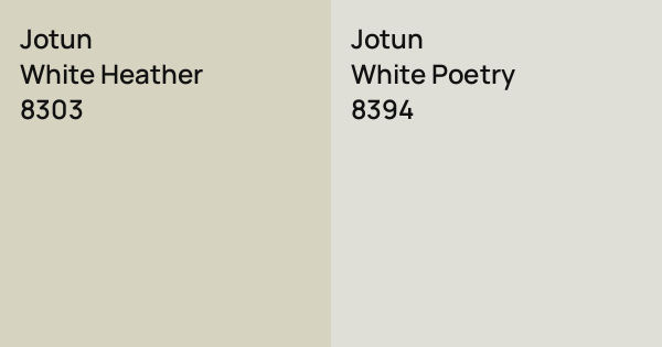 Jotun White Heather vs. Jotun White Poetry comparison