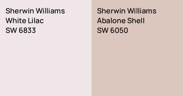 Sherwin Williams White Lilac vs. Sherwin Williams Abalone Shell comparison
